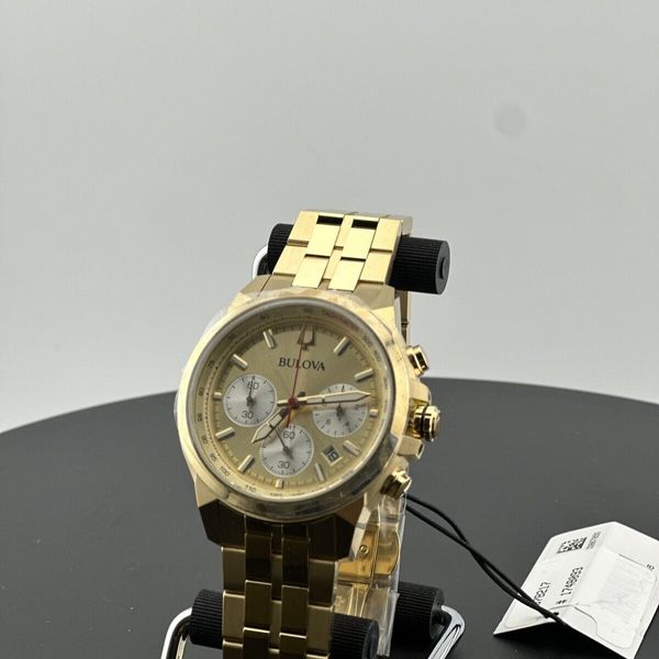 Bulova 97B217 Men Gold Stainless Steel Chronograph Quartz Analog Dial ...