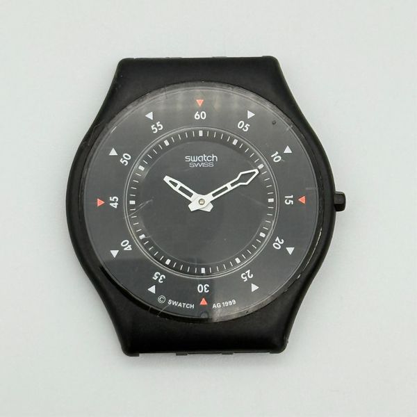 Vintage 1999 SWATCH Skin Carbonite Black Swiss Watch, 34mm, Runs SFB105 ...