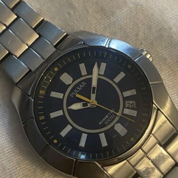 Mens Seiko Pulsar Kinetic Watch 42mm 100m Gents For Spares Repairs ...