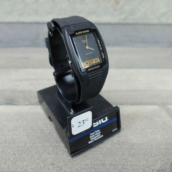 Casio AQ47-1EWT - Analog/Digital Watch - Black Resin Strap - Alarm ...