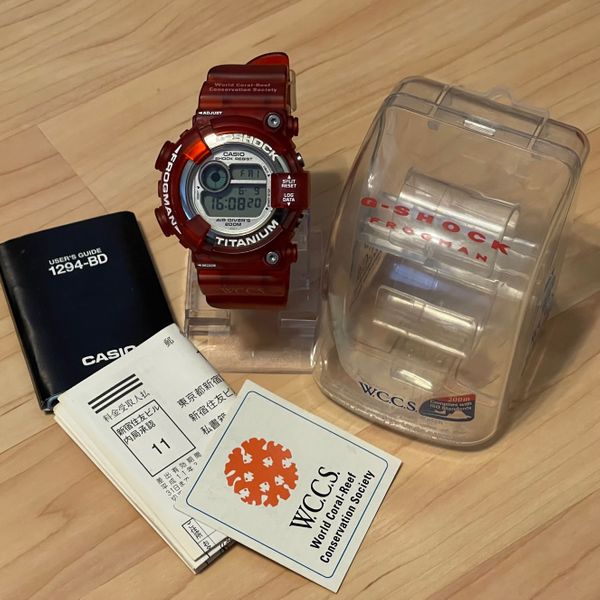 [WTS] Casio G-Shock DW-8201WC-7T WCCS Frogman Red Jelly Skeleton Custom Digital Diving Watch DW ...
