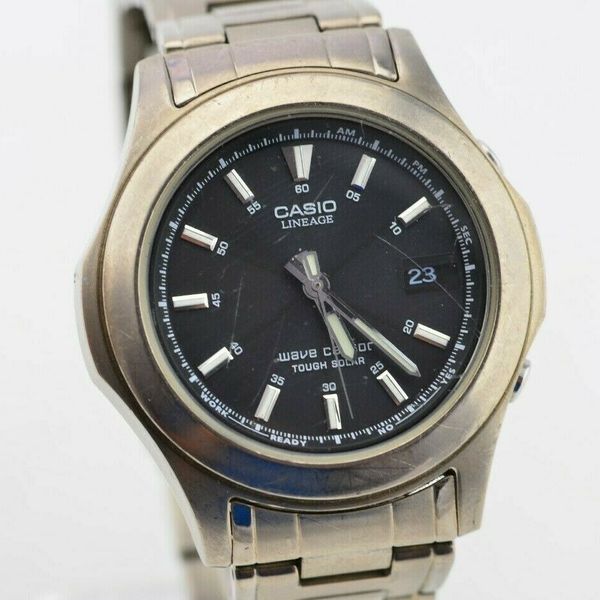 E572 Vintage Casio Lineage Wave Ceptor Tough Solar Watch LIW-100TDJ 78. ...