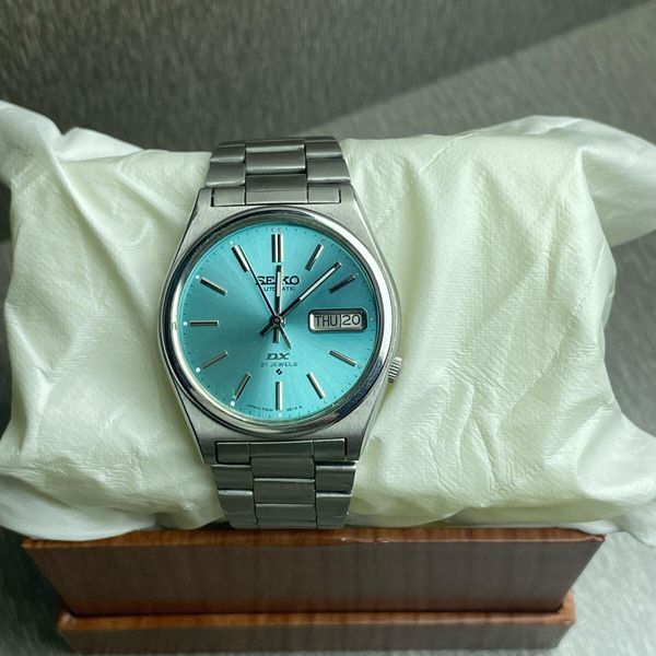 Vintage Seiko DX Automatic Aqua Blue Dial Mens Watch 7009 Day/Date 21 Jewels | WatchCharts ...