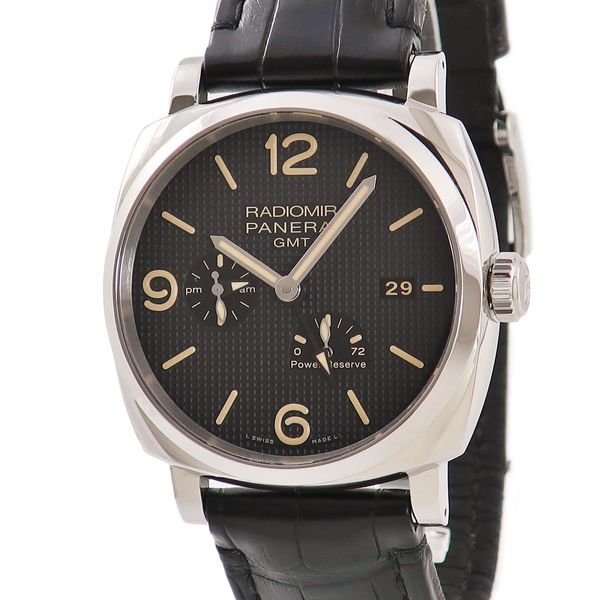 Panerai PANERAI Radiomir 1940 3 Days GMT Power Reserve Achaio PAM00628 S Black Guilloché Men's ...