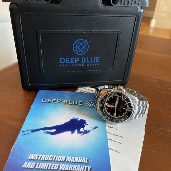 Rare Deep Blue Pro Aqua Diver 1500M Helium Safe Black Dial Steel ...