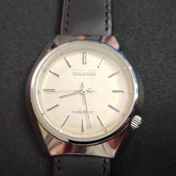 1973 Citizen Hisonic Tuning Fork watch white dial 3721A licensed ...