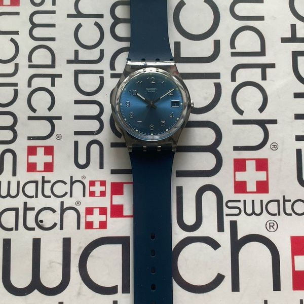 Swatch Blue Choco Standard Gents 34mm Silicone | WatchCharts Marketplace