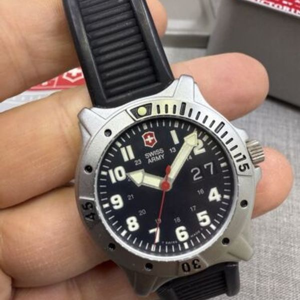 Swiss Army by Victorinox Centurion Ratchet Big Date Quartz Watch w/ Tin ...