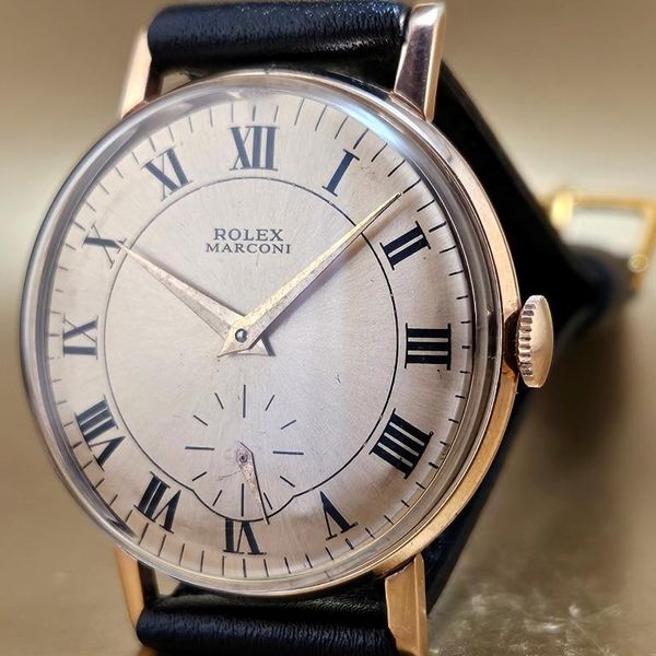 VINTAGE & FINE ROLEX MARCONI HAND WINDING GOLDEN TONE DIAL 1950's ...