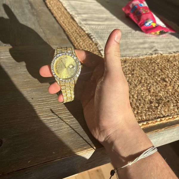 Gold And Diamond Iced Out Rapper Rolex Watch Prom - Purchased For $150 ...