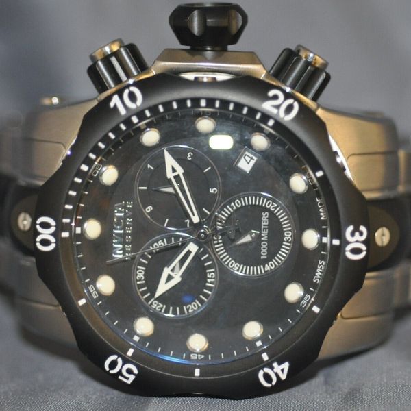 Invicta Men's Venom Swiss Reserve Chrono Black Dial Two Tone Steel ...