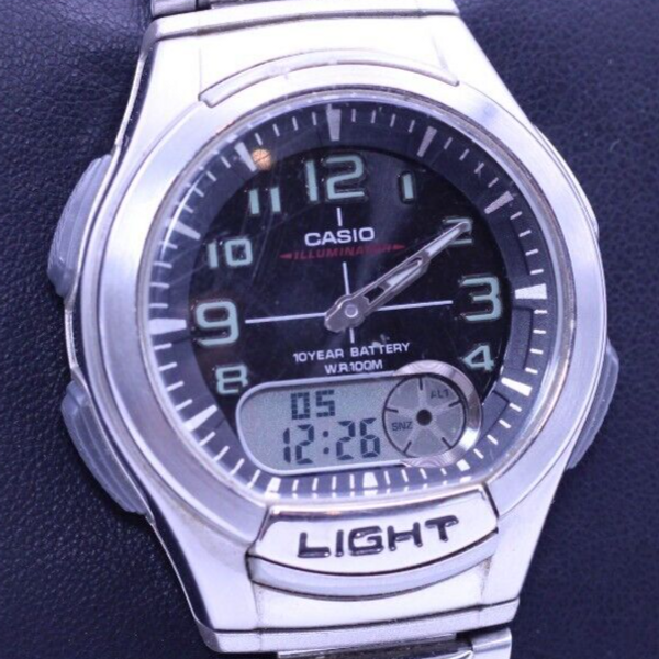 CASIO ILLUMINATOR 3793 AQ-180W TELEMEMO 30 MEN'S WRIST WATCH 40.7mm ...