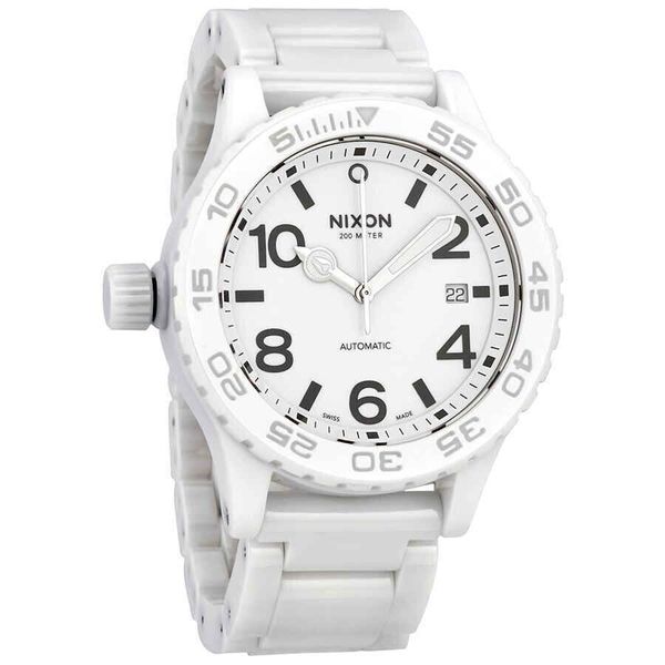 Nixon Ceramic 42-20 Lefty Automatic White Dial Men's Watch A148126 ...