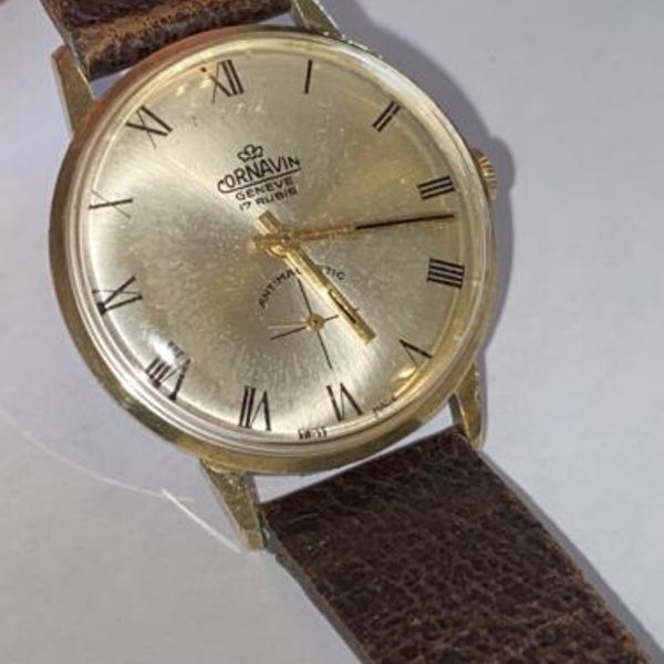 VINTAGE CORNAVIN GENEVE 17 JEWELS ANTIMAGNETIC Mens Watch 35mm Works ...