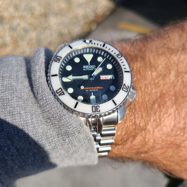 Fs: seiko skx modified white bezel domed crystal | WatchCharts Marketplace