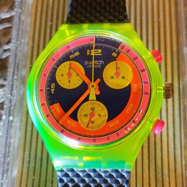 Swatch Chrono Model Grand Prix SCJ 101, New Unworn, Full Set with Laser ...