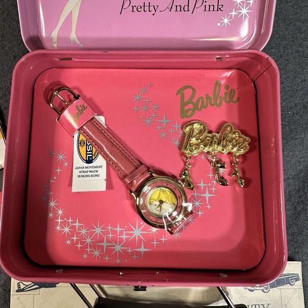 Vintage Barbie Fossil 1994 Pretty and Pink Watch New in tin box ...