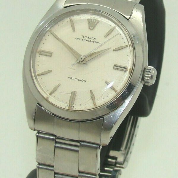 VINTAGE ROLEX MEN's STAINLESS 33mm OYSTER PERPETUAL 6558 TRU-BEAT WATCH ...