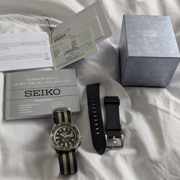 Seiko 5 Automatic Watch SRPD75K1 4R36. Zuludiver Strap. Box/Papers ...