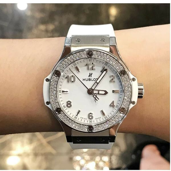 Hublot White Big Bang Steel Diamond Bezel 38mm Watch | WatchCharts ...