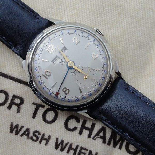 SOLD Wyler Triple Date Dynawind Ref. 8143 A. Schild Caliber AS 1315 ...