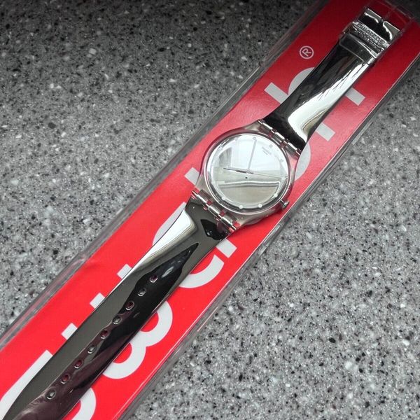 New Limited Edition Swiss Swatch SHINY MOON SUOK121 41MM(Mirror Look ...