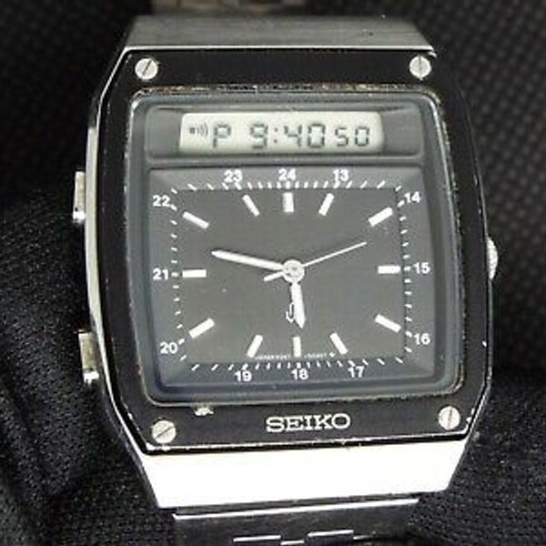 Rare SEIKO Vintage Digital Watch ROGER MOORE OCTOPUSSY H357-5010 007 ...