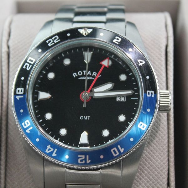 Mens Rotary GMT Steel Watch Ref. GB00682/04 Quartz Working ...