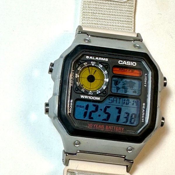 Casio Casino Royale MOD NASA style AE-1200WHD-1A 10 yr Battery Free ...
