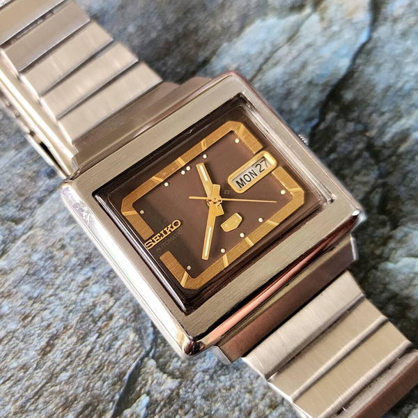 VINTAGE SEIKO 6309 TV CASE AUTOMATIC BROWN DIAL DRESS 6309-5030 ...