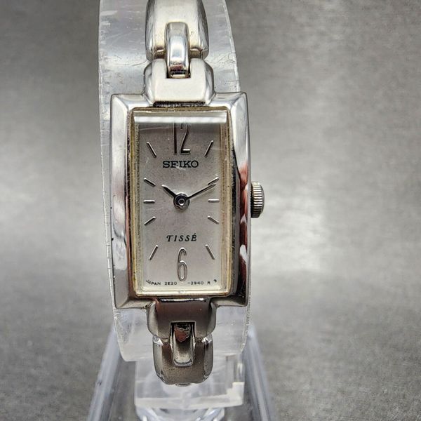 Seiko Tisse Tank Watch Women 13mm Silver Dial Silver Tone Rectangle New ...