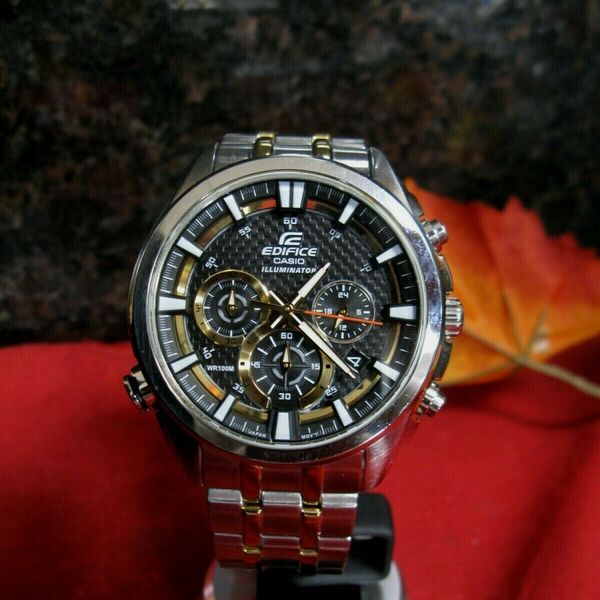 CASIO EDIFICE (EFR-537) MEN'S STAINLESS STEEL QUARTZ ANALOG WATCH ...