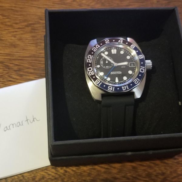 [WTS] Vostok Amphibia 170863 GMT "Batman" 220 OBO | WatchCharts Marketplace