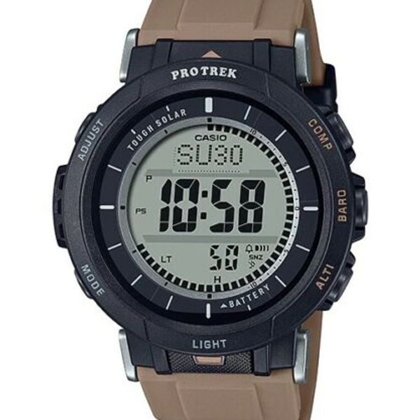 Casio Pro Trek Tough Solar Black With Brown Resin Band Watch - PRG-30-5 ...