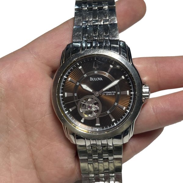BULOVA Skeleton Back 21J Japan Stainless Steel Menâ s Watch ...