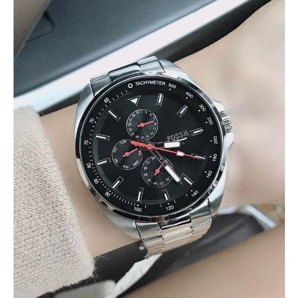 Fossil BQ2550 Autocross Multifunction Stainless Steel Tachymeter Men's ...
