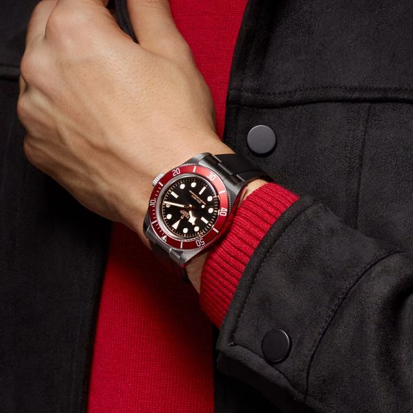 Fresh Full Set Tudor Black Bay 41mm Steel Red Bezel Rubber Watch ...