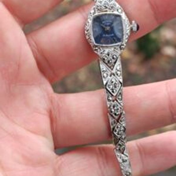 Ladies' Vintage Rotary Marcasite Swiss Made 17 Jewelled Hand Wind Watch ...
