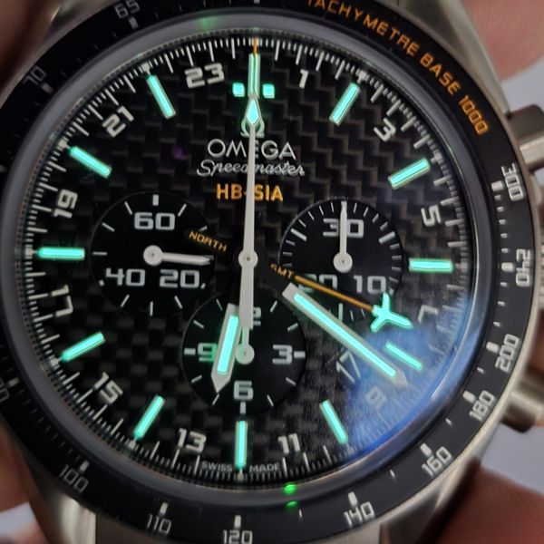 OMEGA Speedmaster Carbon Fiber Dial GMT Titanium Pilot Watch. Low Price ...
