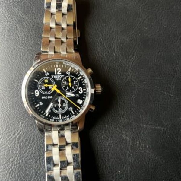 Tissot PRC 200 Chronograph Mens Watch With Black and yellow dial ...
