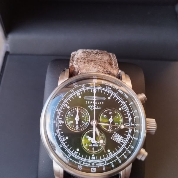 Zeppelin 100 Years graft watch Green dial Swiss ronda quartz MINT ...