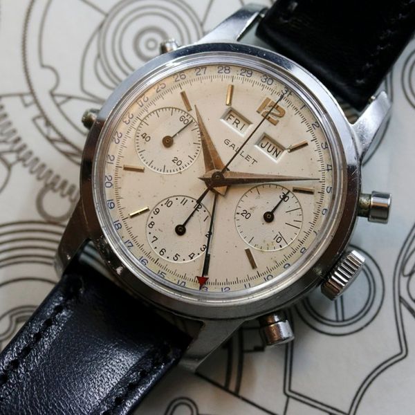OHPF Vintage 1950s/60s Gallet Chronograph Triple Date | WatchCharts ...