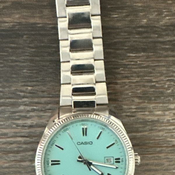 Casio MTP1302D-2A2VT Men's Turquoise Teal Blue Dial Watch Tiffany Blue ...