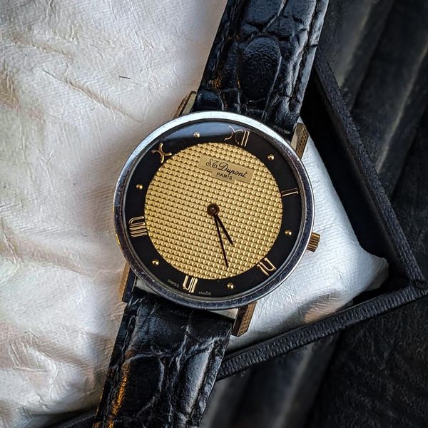 [wts] S.T DUPONT HONEYCOMB ⭐ RONDE PARIS Gold watch ref???? 199.11 ...