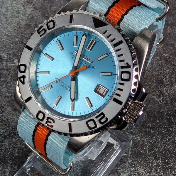 Seiko MOD Custom Gulf Diver 40mm NH35 Sapphire crystal - Travel Case ...