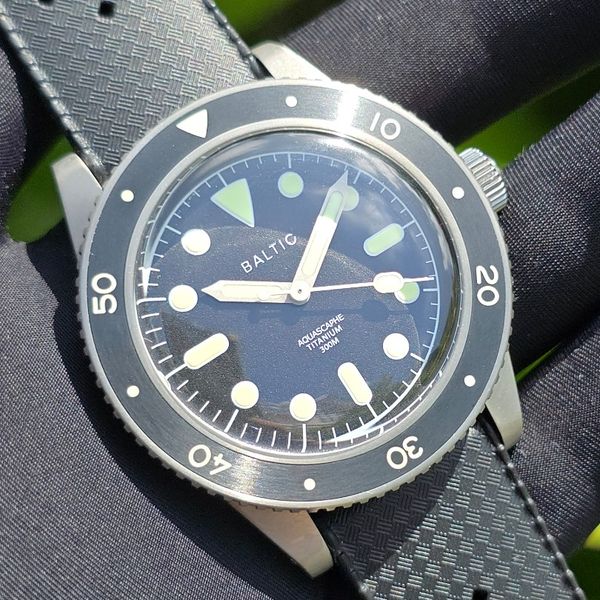 BALTIC AQUASCAPHE TITANIUM DIVER DIVE WATCH BLACK DIAL seiko movement ...