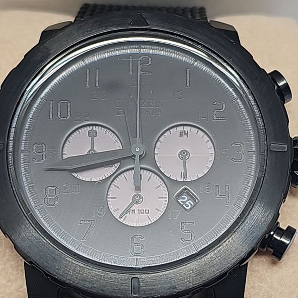 B620-S098157 CITIZEN ECO-DRIVE CHRONOGRAPH BLACK DIAL MEN'S WATCH ...