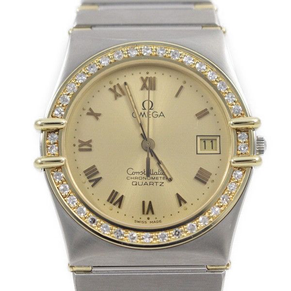 [Used] Omega Constellation Quartz Men's Watch K18 Combination Diamond ...