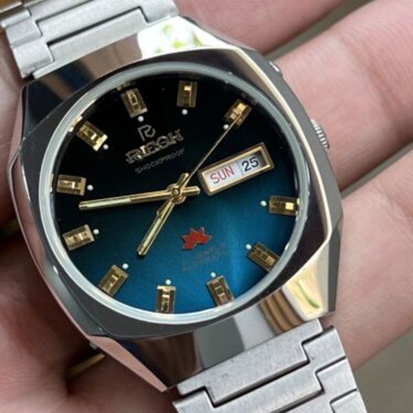 VINTAGE RICOH CRYSTAL AUTOMATIC 21 JEWELS DAY/DATE MEN'S WRISTWATCH ...