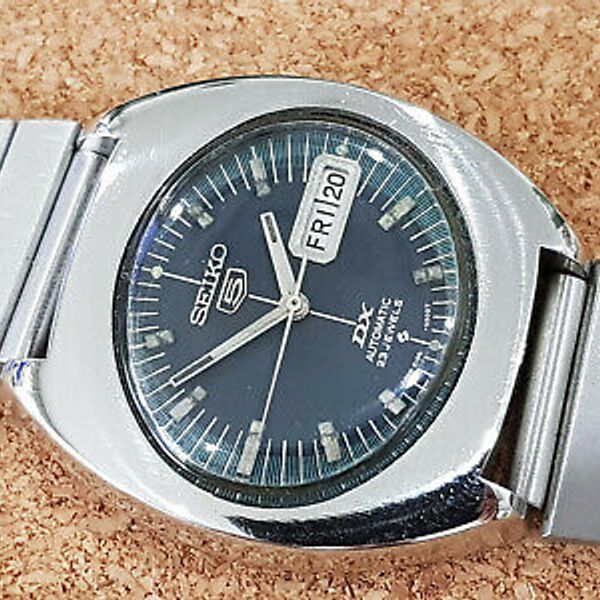 NICE RARE VINTAGE SEIKO DX 6106-5430 DARK BLUE DIAL AUTOMATIC GENTS ...